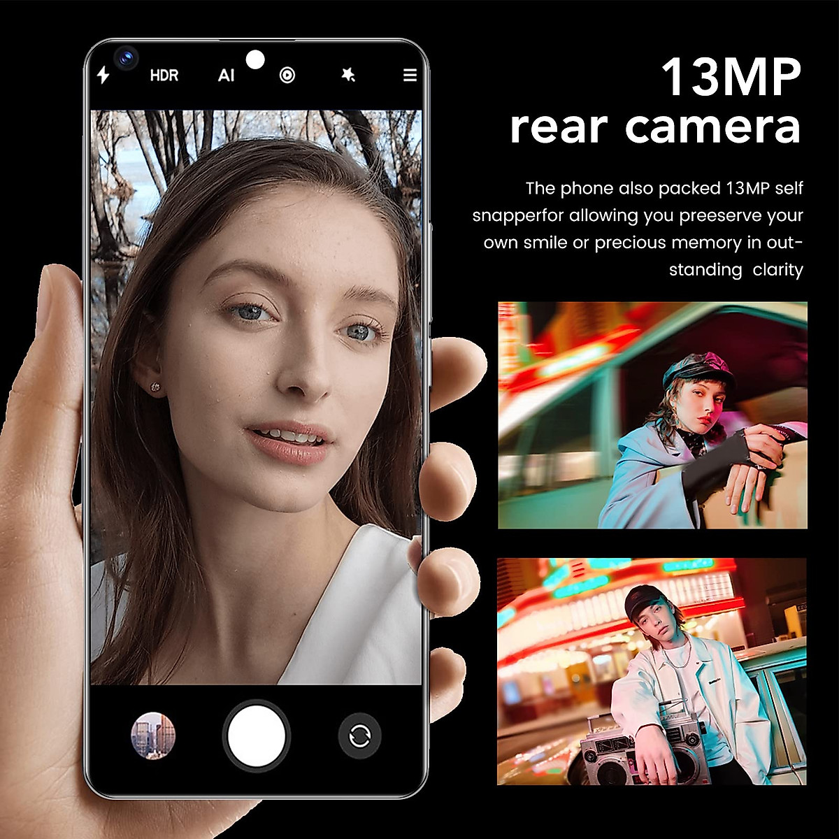 4GB RAM 64GB ROM Cell Phone, Dual Camera 3 Card Slots Unlocked Smartphone AI Battery Management for Work (US Plug)