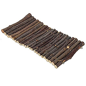 Hamster Arch Bridge, Small Animals Applewood Arch Bridge Toy DIY Flexible Wooden Ladder Pet Cage Accessories for Rat Rodents Tortoise Squirrel Golden Bear(L)