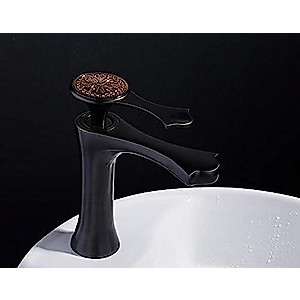 Kitchen Taps Vintage Black Bathroom Basin Faucet Copper Material Single Handle Bath Tap Spray Paint Cold and Hot Water Mixer