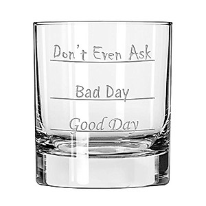 Funny Scotch Whiskey Glass, Unique Old-Fashioned Liquor Glass Cup with Text for Adult Men and Women