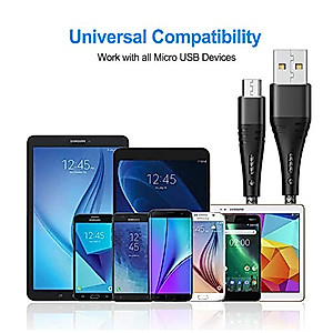 Micro USB Cable 10ft Android Phone Charger 2-Pack Extra Long Nylon Braided Fast Durable Charging Cord for Samsung Galaxy S7 S6 Edge J7 S5,Note 5 4,LG,HTC,Sony,Xbox One, PS4,Kindle,MP3,Tablet(Gray)