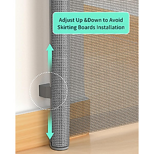 GROWNSY Retractable Baby Gates, Pet Gate with Cat Door - 33" Tall, Extends to 55" Wide Dog Gate for Stairs, Mesh Baby Gate with Door for Cats/Small Dogs, Easy Install for Doorways, Indoor &Outdoor