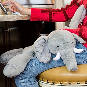 BARMY Weighted Lap Pad for Kids (25"x19", 4lb) Elephant, Sensory Weighted Stuffed Animals for Kids, Weighted Lap Blanket for Kids, Teen, Removable, Washable Cover