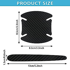 Aphrordity 16 Pcs Car Door Handle Scratch Protector Carbon Fiber, Car Door Handle Paint Scratch Protector Sticker, Non-Marking Auto Door Handle Protective Film (Black)