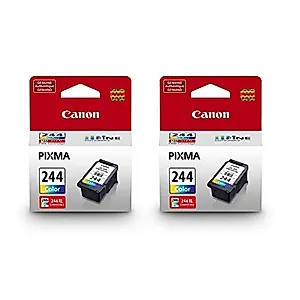 Canon 2 Pack CL-244 Color Ink Cartridge for PIXMA IP, MX, MG, TS, and TR Series All-in-One Inkjet Printers - 6.2ml