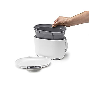 Addis 2.5 Litre Kitchen Compost Caddy, White/Grey