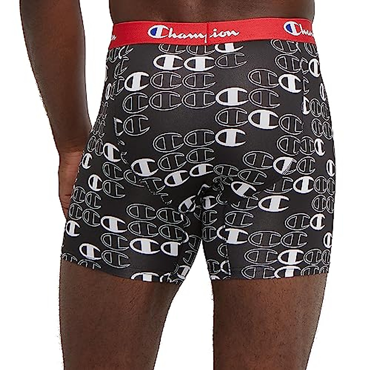 Champion174 Mens Everyday Active Lightweight Stretch Boxer Brief 3Pack M Oxford GreyBlack