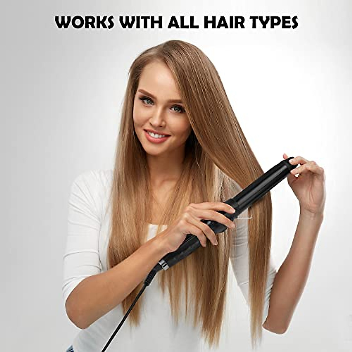 CNAIER 2-in-1 Hair Straightener Curling Iron 1 Inch Produces Classic Curls and Straightening – for use on Short, Medium, and Long Hair, Curls Beautifully & Straightens Well
