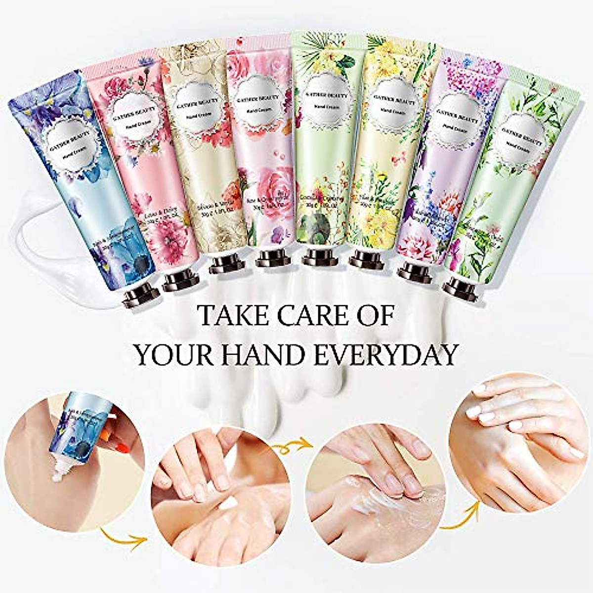 QUNGCO 18 Pack Hand Cream for Dry Cracked Hands,Natural Plant Fragrance Hand Lotion Moisturizing Hand Care Cream Stocking Stuffers Gift Set Travel Gift Set Hand Lotion With Shea Butter And Aloe