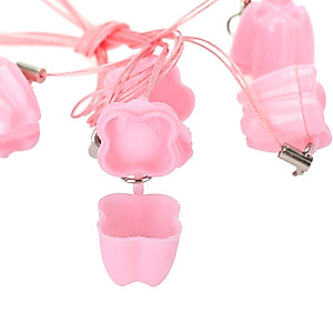 ANGGREK Milk Tooth Saver Necklaces, 5pcs Plastic Baby Milk Tooth Storage Box with Rope Tooth Saver Necklaces()