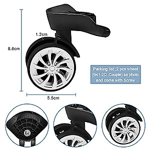 YHG Luggage Swivel Wheels, Luggage Replacement Wheels, Suitcase Wheels for Luggage, Suitcase Replacing and Repairing(2pcs), No Universal Luggage Replacement Wheel