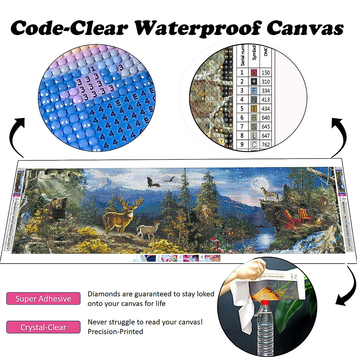 YALKIN 5D Diamond Painting Kits for Adults (35.4x11.8inch) DIY Large Forest Full Round Drill Cross Stitch Embroidery Pictures Arts Paint by Number Kits Diamond Painting Kits for Home Wall Decor