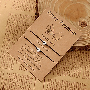 SANNYRA Pinky Promise Bracelets for Couples ，AK Initial Heart Bracelet，Long Distance Matching Bracelets Relationship Jewelry Gift