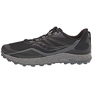 Saucony Men's Core Peregrine 12 Trail Running Shoe, Black/Charcoal, 9.5