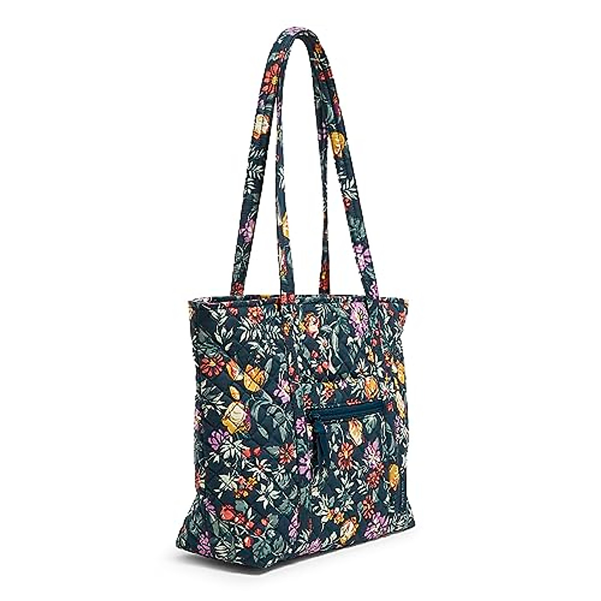 Vera Bradley Women's Cotton Small Vera Tote Bag, Fresh-Cut Floral Green, One Size