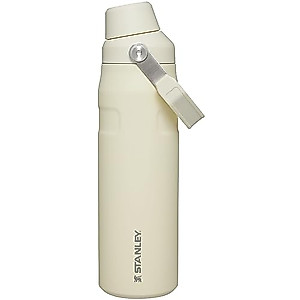 Stanley IceFlow Fast Flow Water Bottle 24 OZ | Angled Spout Lid | Lightweight & Leakproof for Travel & Gym | Insulated Stainless Steel | BPA-Free | Cream Glimmer