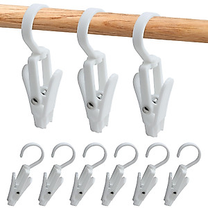 Uenhoy 10 Pcs Super Strong Plastic Clothes Pins, Laundry Hook Clips, Boot Hangers for Closet, Swivel Hanging Clip Hooks for Tall Boots Hats Towels Clothing, White