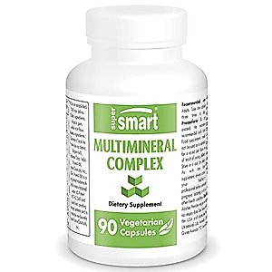 Supersmart - Multimineral Complex (Full Spectrum) - with Magnesium, Zinc, Boron, Calcium, Chromium, Selenium, Iodine & Potassium | Non-GMO & Gluten Free - 90 Vegetarian Capsules