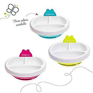 bblüv - Platö - Warming Feeding Plate - 3 Compartments with Suction Base for Baby to Toddler (Lime) - BPA and Phthalate Free