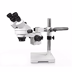 Vision VS-3FZ-IFR07-5N Trinocular Zoom Stereo Microscope | 10x WF Eyepiece |0.7X—4.5X Zoom Range, 3.5X—90x Magnification, 0.5X & 2X Barlow Lens |144-LED Ring Light W Control, 5.0MP Digital Camera