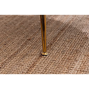 Velvet Accent Chair, Modern Shell-Shaped Upholstered Armchair Barrel Chair with Golden Metal Legs, Comfy Single Sofa Chair with Mid-Back, Elegant Vanity Chair Dining Chair for Living Room, Yellow