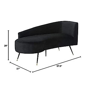 Safavieh Home Evangeline Glam Black Velvet Parisian Settee Loveseat