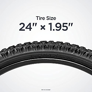 Schwinn Replacement Bike Tire, 24" x 1.95" Mountain Bike Tire, Wide & Blocky Knobs, Steel Bead Construction, Fits Internal Rim Widths 19mm-29mm, PSI Range 35 to 65