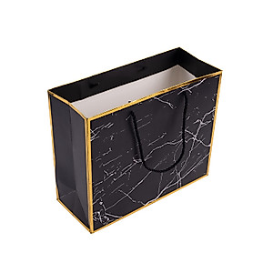 ysmile Marble Black 12" Premium Gift Bag with Tissue Paper for Men Birthday Father Day