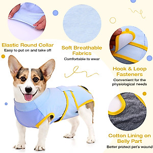 IDOMIK Dog Surgery Recovery Suit, Soft Dog Spay Neuter Recovery Onesie Bodysuit After Surgery for Male Female Dogs Cats, E-Collar Cone Alternative Anti-Licking Abdominal Wounds,S