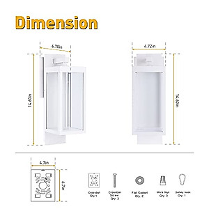 Inowel Outdoor Wall Sconce Lantern Dusk to Dawn Sensor White LED Exterior Light IP54 Waterproof Classic Wall Light Aluminum Wall Mount Lamp Lighting for Porch Front Door Garden 13W 800Lm 3000K