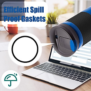 6pcs Replacement Gaskets Compatible with Contigo Snapseal Byron Travel Mug 16 & 20oz, Leakage-Proof Rubber Seals Ring Lid Gaskets Replacement Parts Compatible with Contigo Mugs (Black)