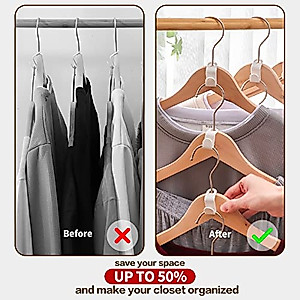 Clothes Hanger Connector Hooks 100 Pcs Space Saving Hooks for Hangers, Plastic Magic Hanger Hooks for Organizer Closet, Closet Space Organizer