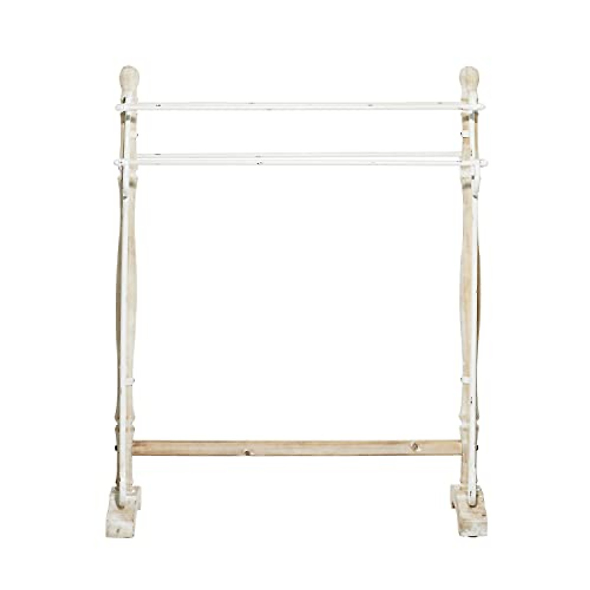 Deco 79 Wood Scroll 4 Shelf Quilt Rack, 34" x 14" x 40", Light Brown