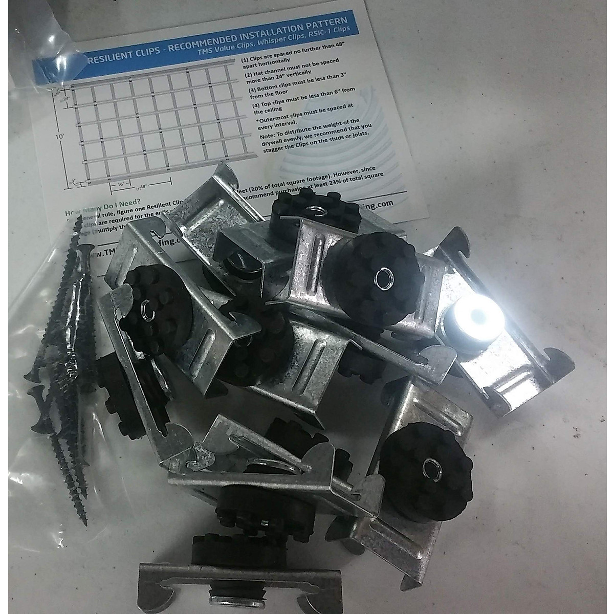 Genuine, RSIC-1, Resilient Sound Clip with Mounting Screws (10 Pack)