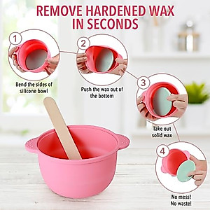 Wax Kit for Hair Removal: Digital Waxing Hot Melts Warmer with Hard Wax Beads for Face Bikini Body Eyebrow Legs Armpit- Hair Remover Machine at Home Facial kit for Women and Men Sensitive Skin