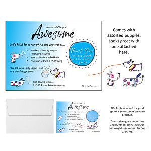 Smiling Wisdom - Bulk 40 Gift Sets - 4 Different Sets of 10 - Quarterly Gifts - Encouraging Praising Employee Volunteer Student Appreciation Cards Envelopes - 120 Pcs - Storm Puppy Warrior Light
