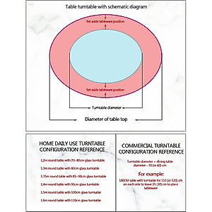WDZDMYL Glass Lazy Susan Turntable, with Silent Smooth Aluminum Alloy Bearing, Round Tabletop Rotating Serving Tray, for Kitchen Dining, Parties, Wedding 110cm/44in