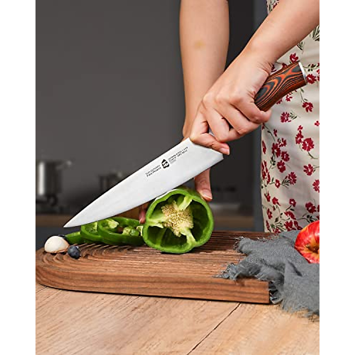 TUO Chef Knife 8 inch Kitchen Knives German High Carbon Stainless Steel Professional Sharp Chopping Knife, Chefs Knife with Pakkawood Handle and Gift Packaging
