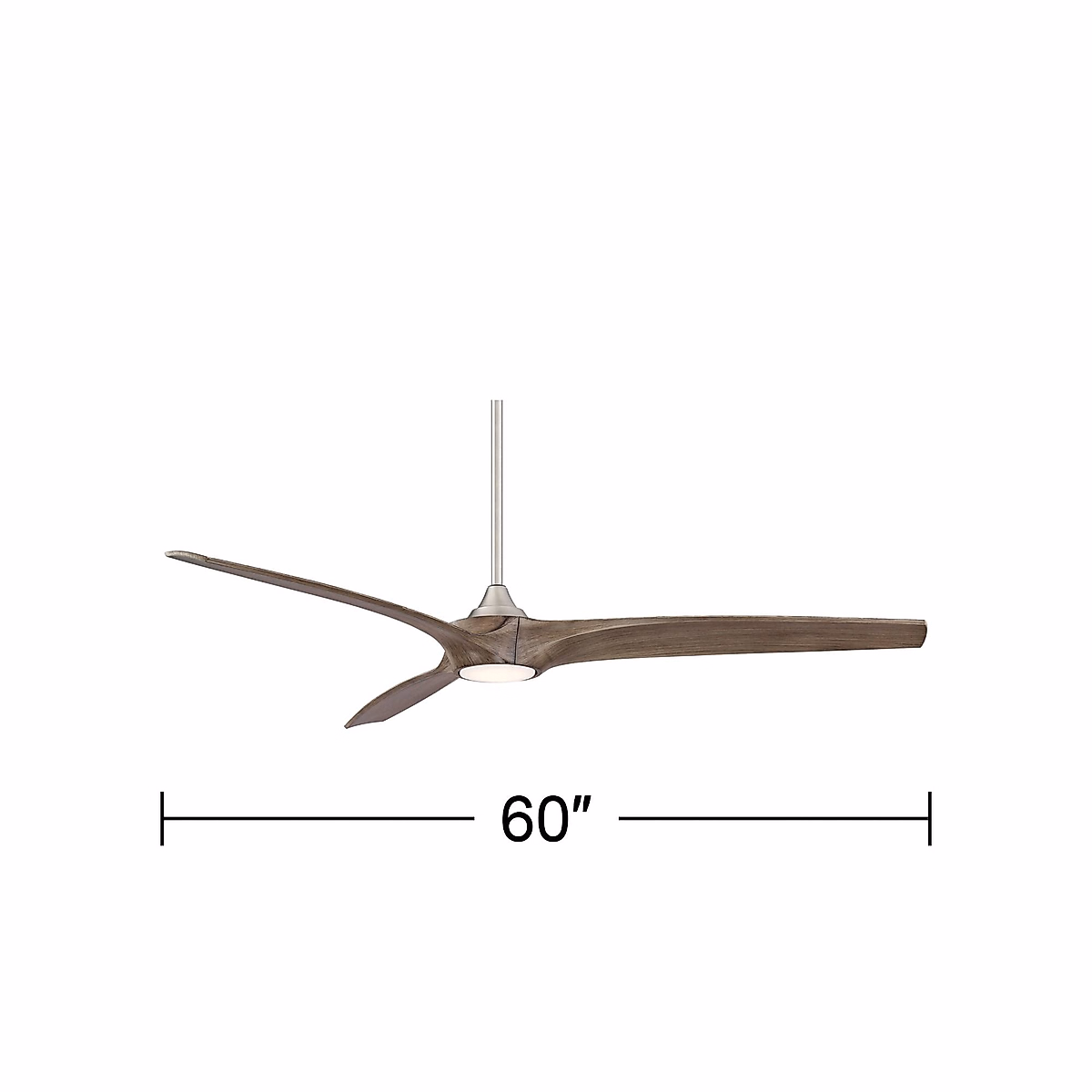 Casa Vieja 60" Padera Modern Rustic 3 Blade Indoor Outdoor Ceiling Fan with Light LED Dimmable Remote Control Brushed Nickel Light Wood Damp Rated for Patio Exterior House Porch Gazebo Garage