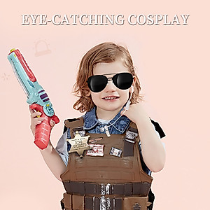 Huwane Ring Security Wedding Ring Bearer Gifts Secret Service Cosplay Set Police Spy FBI Toys Accessory, Include Acoustic Earpiece Tube Headsets, Ring Bearer Sunglasses, Ring Security Badges (1)