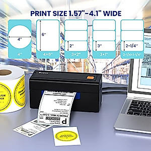 Eyoyo Bluetooth Thermal Label Printer Wireless Shipping Label Printer,4x6 Label Printer,Suit for Small Business & Package, USPS, Etsy, Amazon, Compatible with iPhone, Windows, Android