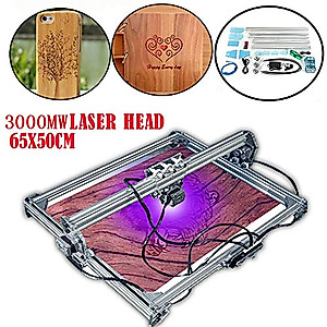 LOYALHEARTDY Desktop Engraving Machine, 3000MW 65x50cm DIY Engraving Cutting Machine Engraver Printer Desktop