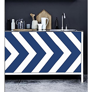 17.3"x118" Peel and Stick Wallpaper White and Blue Stripe Wallpaper Removable Stripe Contact Paper Self-Adhesive Waterproof Wallpaper Decorative Wall Covering Cabinets Furniture Countertop Vinyl Film