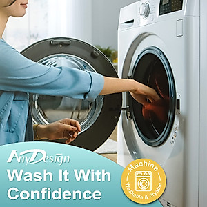 AnyDesign Spring Kitchen Dish Towel Daisy Flower Dishcloth Rustic Blue White Floral Hand Drying Tea Towel for Cooking Baking Cleaning Wipes Supplies, 18 x 28 Inch, Set of 4