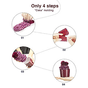 Yawcorp Stocking Stuffers for Women, Cozy Socks Fuzzy Socks for Women, Christmas Gifts Cupcake Socks Birthday Gifts for Mom Sister Wife, 3 Pairs (Red, Purple, Pink), One Size