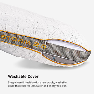 Bedgear Storm Performance Pillow - 2018 Version - Size 2.0 - Cooling Pillow for Hot Sleepers - Medium Firmness Bed Pillow for All Sleep Positions - Washable Removable Cover - 20" W x 26" L x 5.75" H