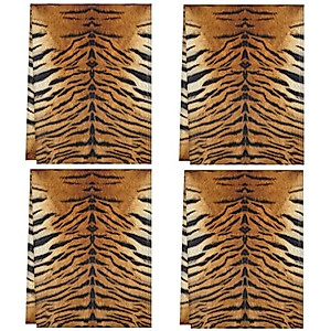 Kitchen Dish Towels Set of 4 Animal Tiger Leopard Print Kitchen Towels Absorbent Dishcloths Tea Towels Hand Towels with Hanging Loop for New Home Decor Housewarming Gift