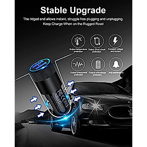 Car Charger, [2Pack/3.4a] Fast Charge Dual Port USB Cargador Carro Lighter Adapter for iPhone 14 13 12 11 Pro Max X XR XS 8 Plus 6s, iPad, Samsung Galaxy S22 S21 S10 Plus S7 j7 S10e S9 Note 8, LG, GPS