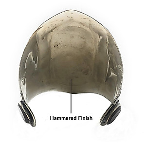 Duel On Jewel Afghan Tribal Womens Handmade Oxidized Engraved Big Vintage Cuff in Red Stone - Boho Chic Trendy Stylish