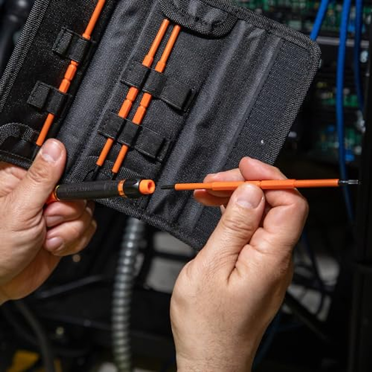 Klein Tools 32584INSR Precision 8-in-1 Screwdriver Set with Case, 1000V Rated Insulated Set with Phillips, Slotted and Tamperproof TORX Bits